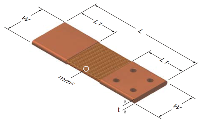 Flexible Copper Connectors with Solderless Pressed Contact Areas (50mm² ...